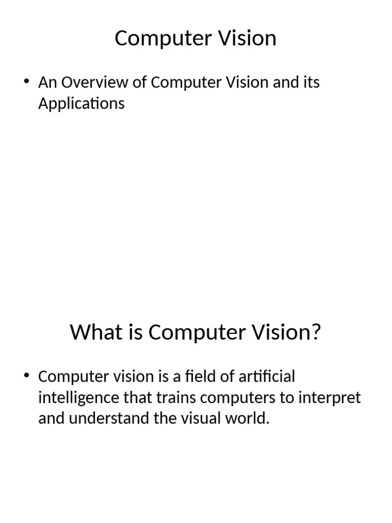 Computer Vision Presentation | PDF