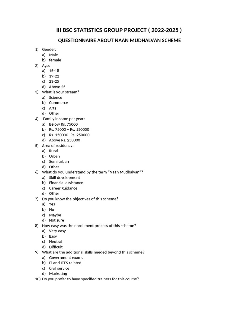 Iii BSC Statistics Group Project | PDF
