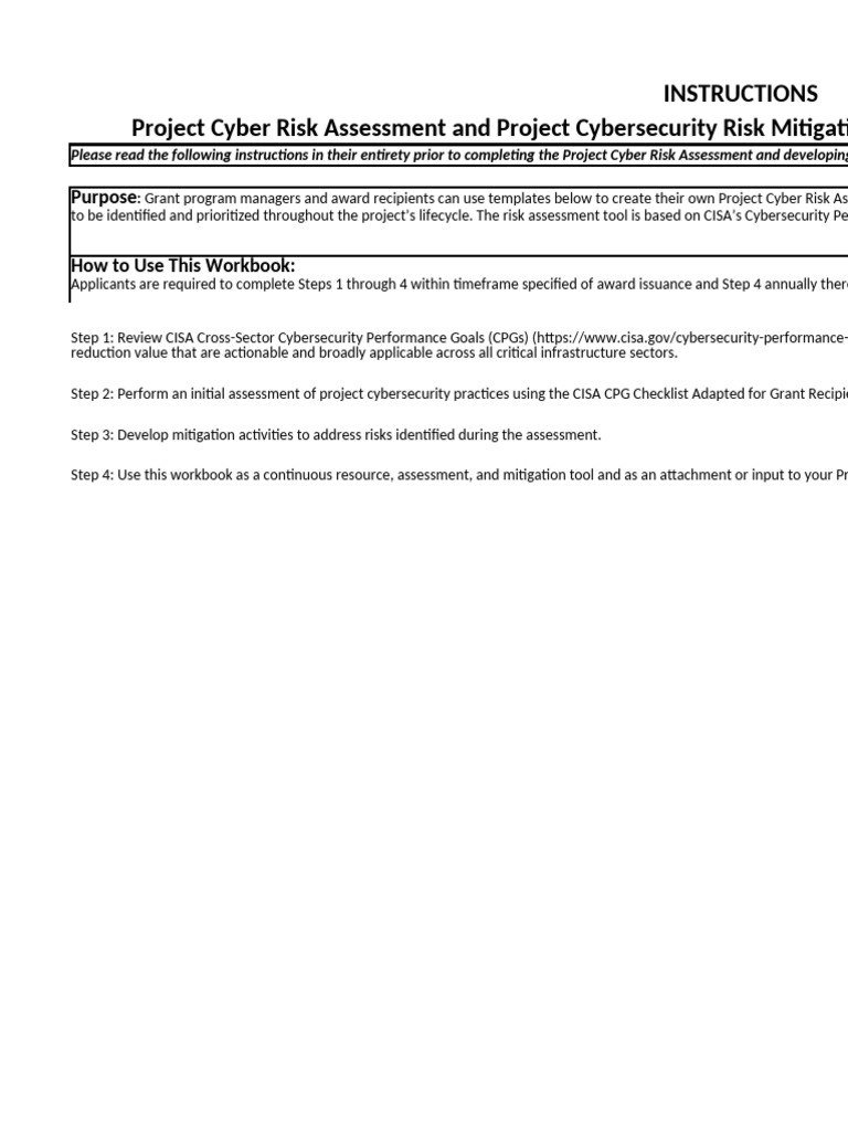 Project Cyber Risk Assessment and Project Cybersecurity Risk Mitigation ...