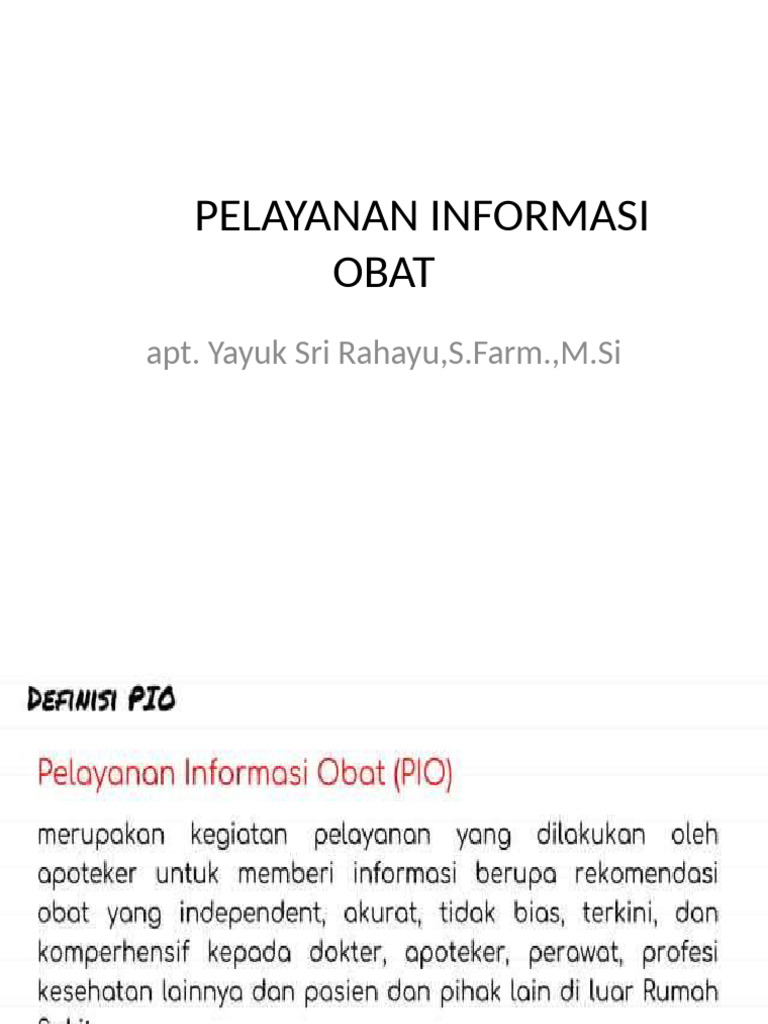 Pelayanan Informasi Obat | PDF