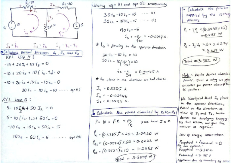 Mesh Analysis Q1 | PDF