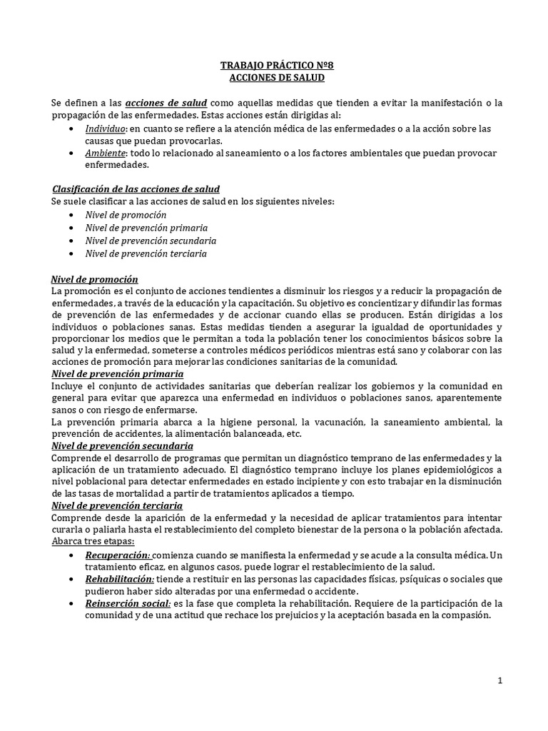TP #8 - Sado - 4º3º | PDF | Asistencia sanitaria preventiva | Ciencias ...