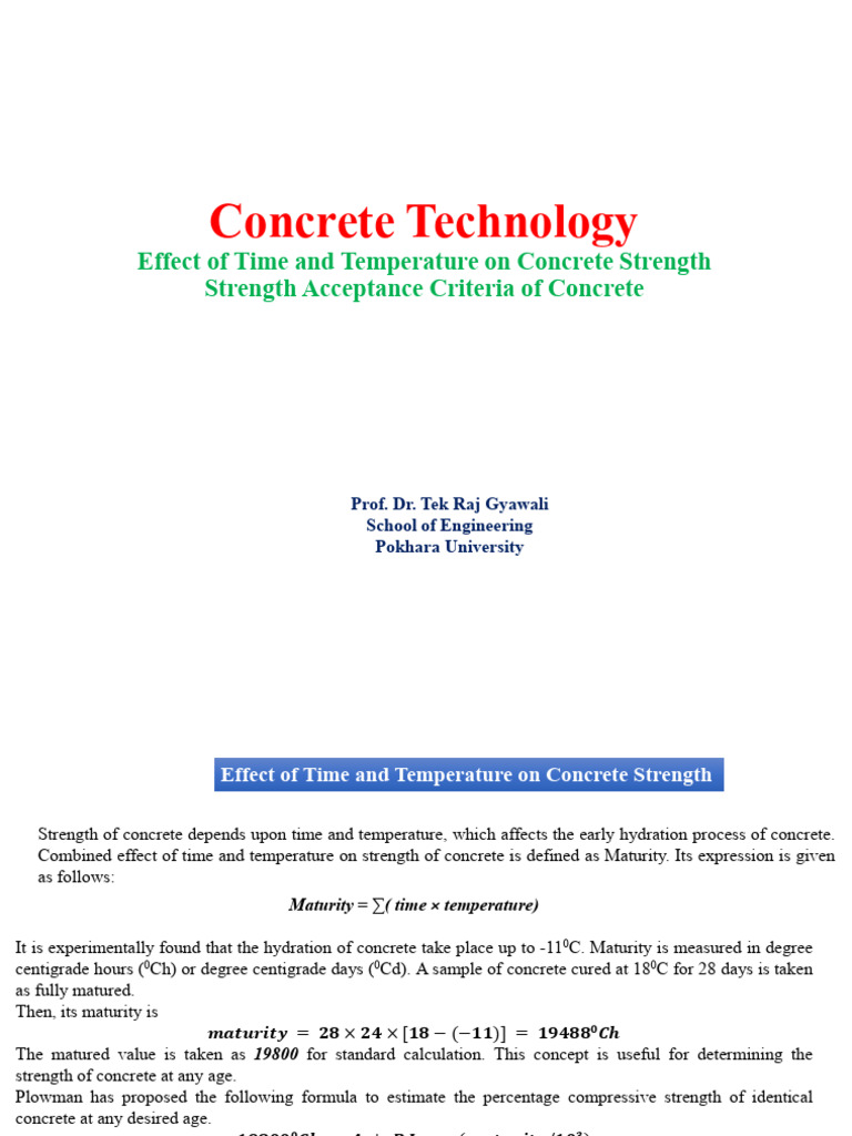 Concrete Maturity and Strength Analysis | PDF | Concrete | Temperature