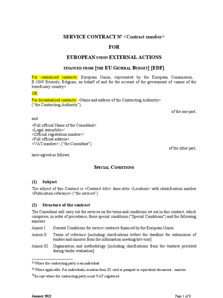 Service Contract Annex I | Personally Identifiable Information ...