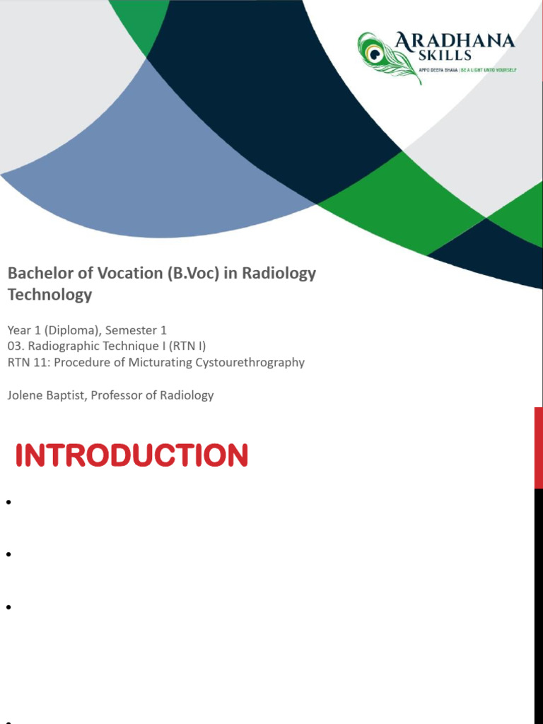 RTN 11 Procedure of Micturating Cystourethrography | PDF | Urination ...