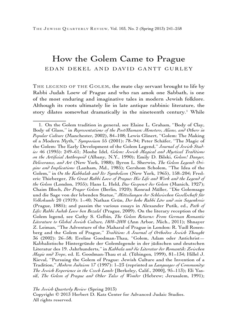 How The Golem Came To Prague | PDF | Kabbalah