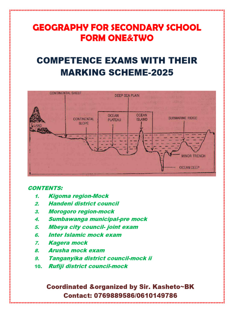 Form Two Geography Mock Exams 2025 | PDF | Agriculture | Cereals