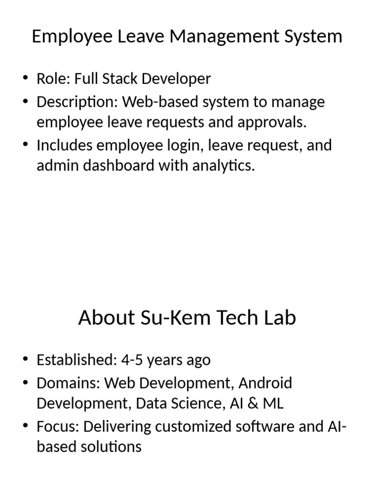 Employee Leave Management System Overview | PDF