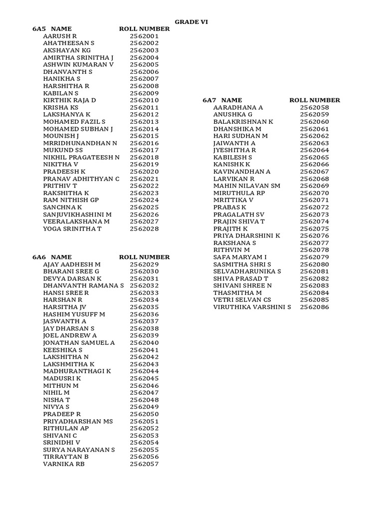 Omr Roll Numbers | PDF