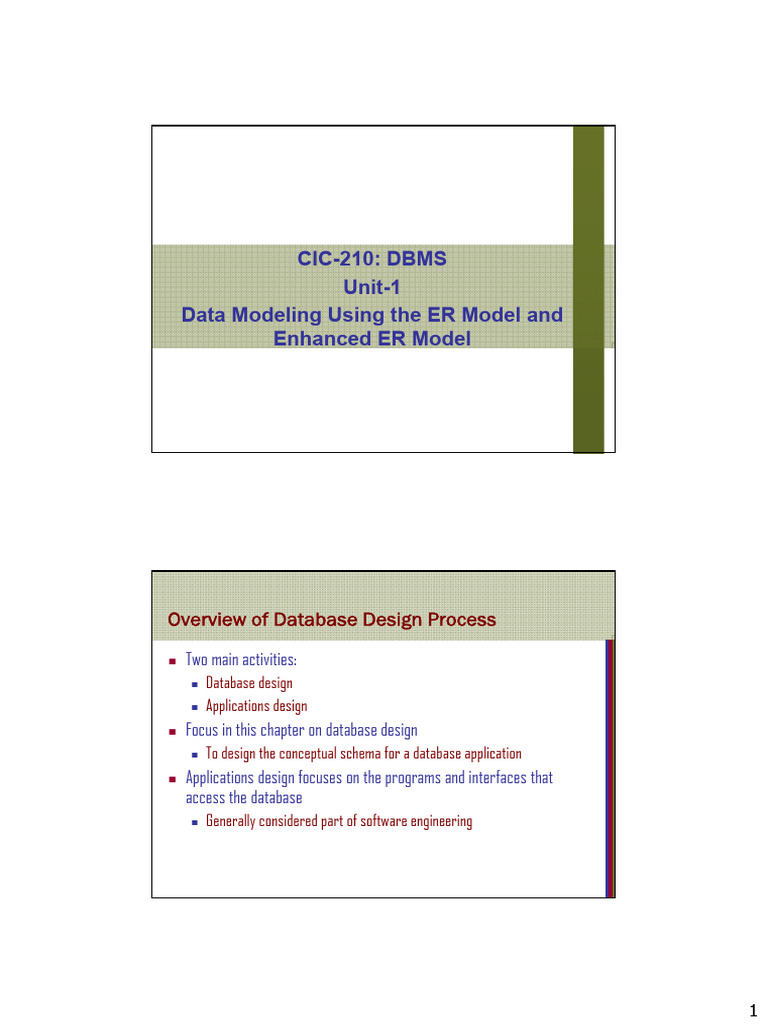 1 - 2 Data Modeling Using The ER Model and Enhanced ER Model | PDF | Inheritance (Object ...