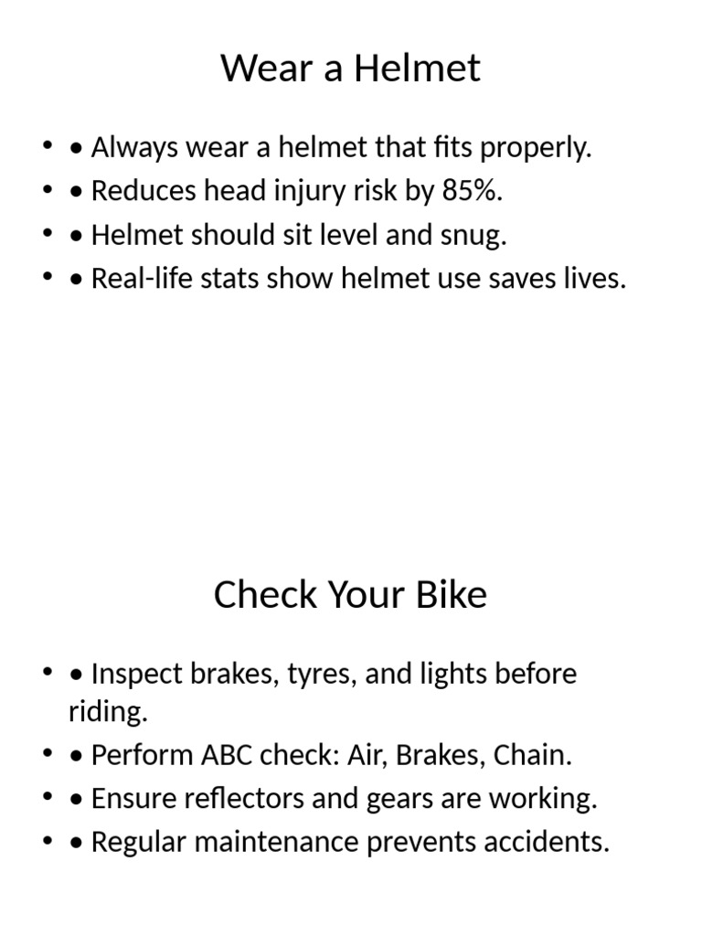 Cycle Safety Presentation Rebuild | PDF