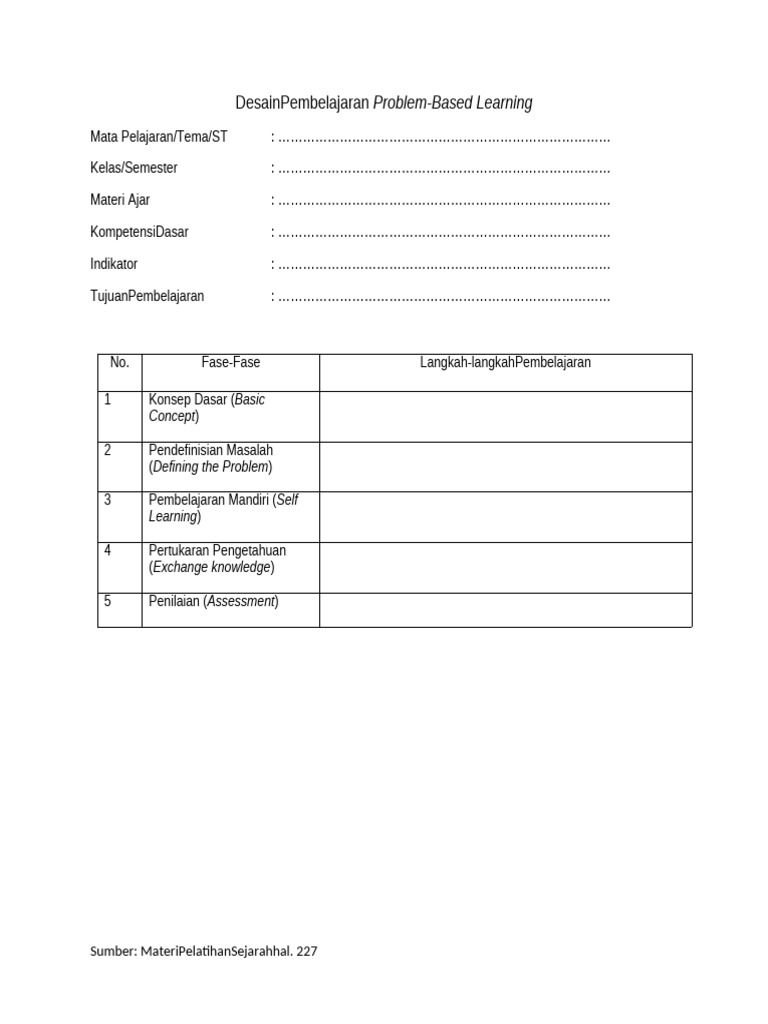 Desain Problem-Based Learning | PDF