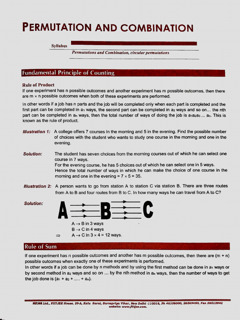 Permutation & Combination Part-1 | PDF