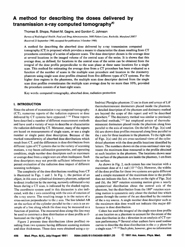 X-ray CT Dose Distribution Analysis | PDF | Ct Scan | Dosimetry