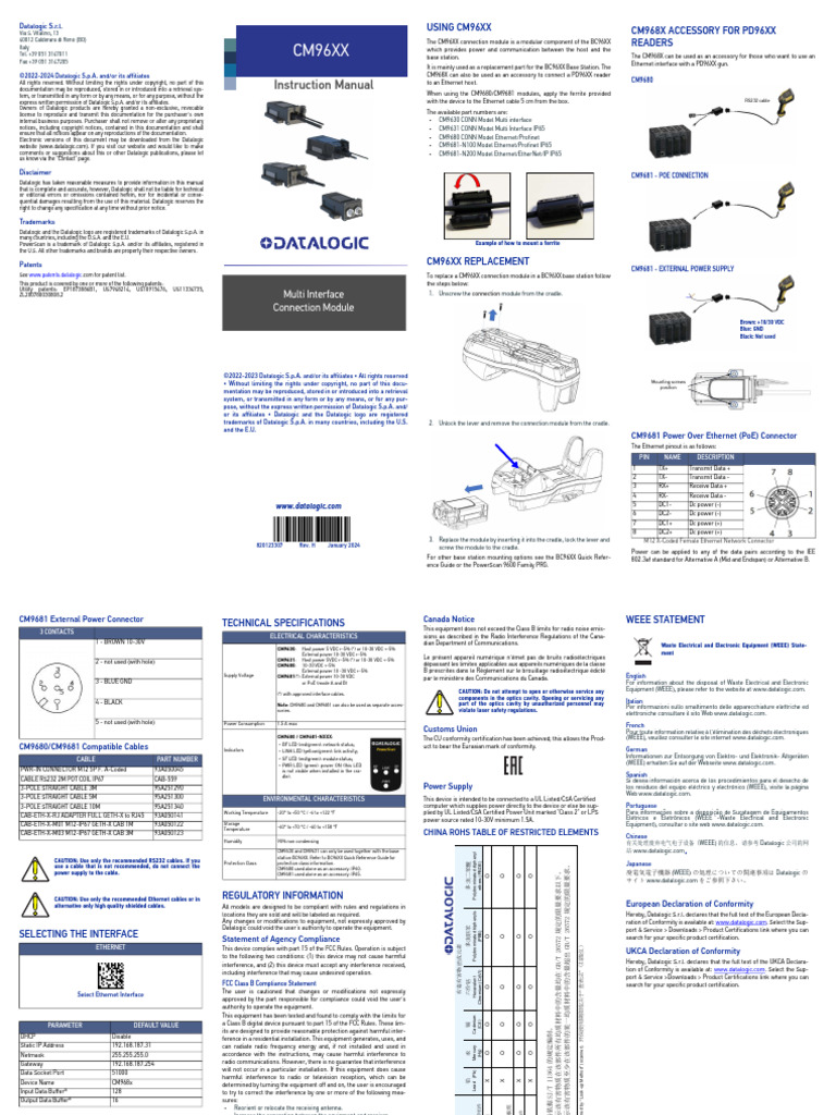 CM9681-N100 Connection Module Guide | PDF | Electromagnetic ...