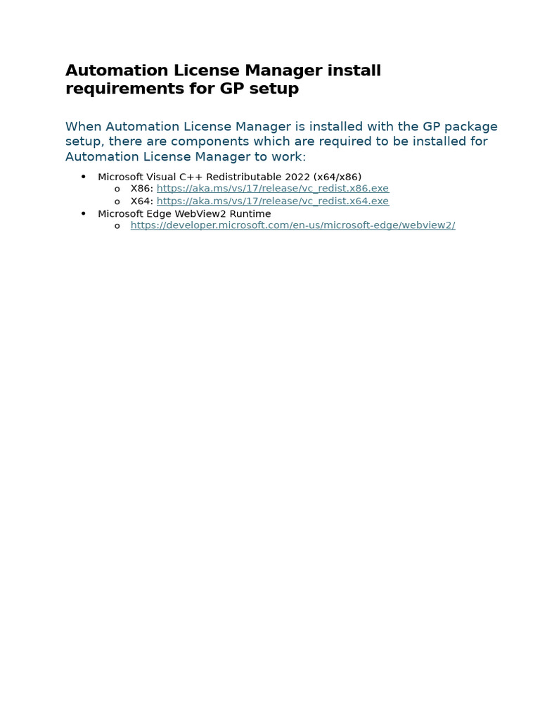 ALM Install Requirements For GP Setup | PDF