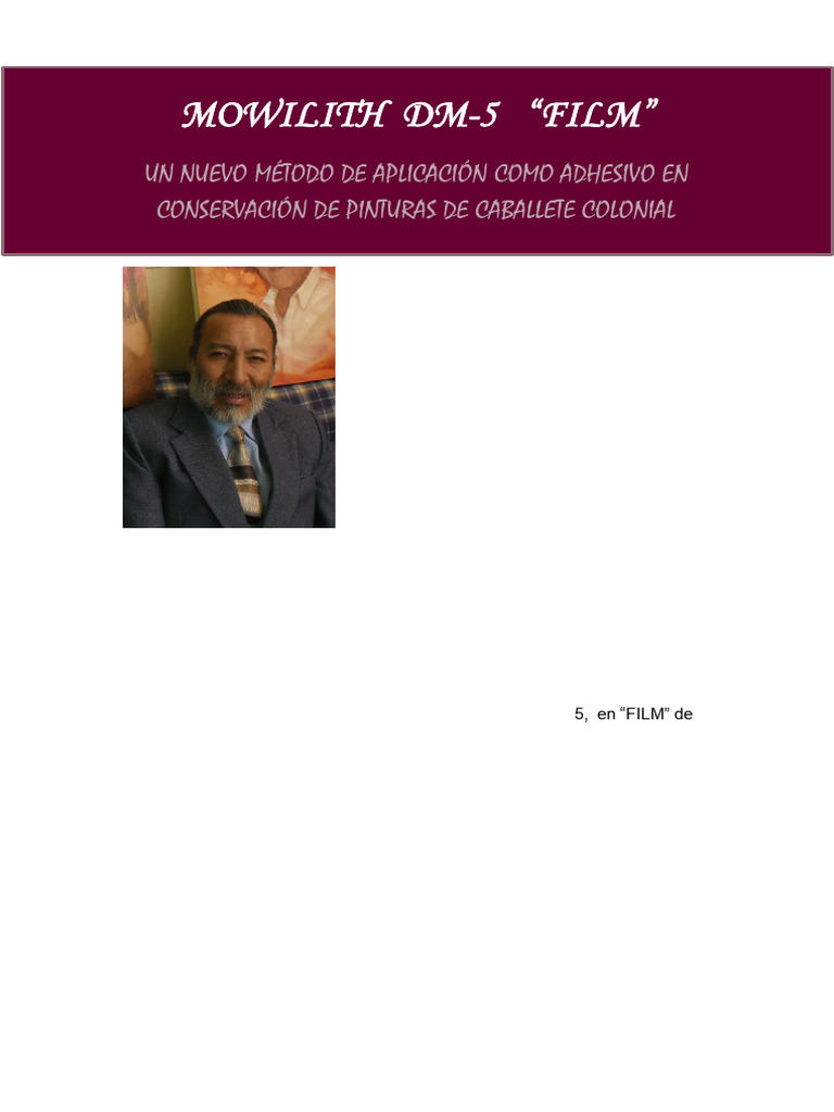 Mowilith DM-5: Adhesivo en Conservación Colonial | PDF
