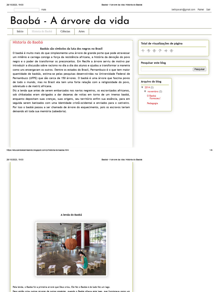 Baobá - A Árvore Da Vida - Historia Do Baobá | PDF | Árvores