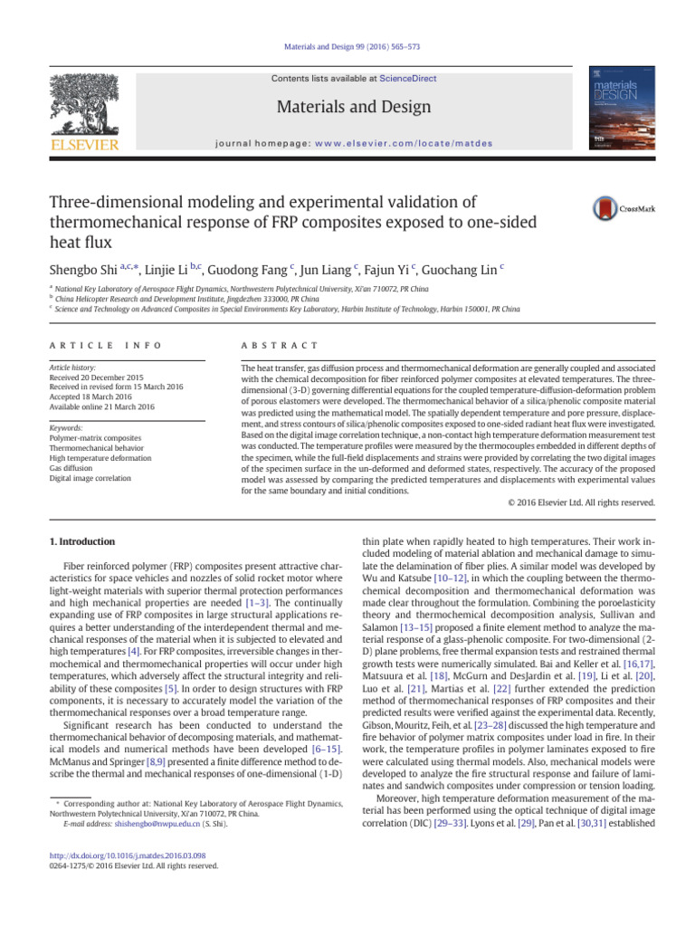 3D Thermomechanical Modeling of FRP Composites | PDF | Composite ...