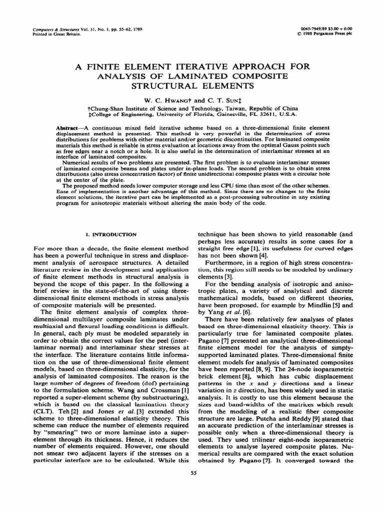 FEM of Laminated of Laminated Composite | PDF | Finite Element Method | Composite Material