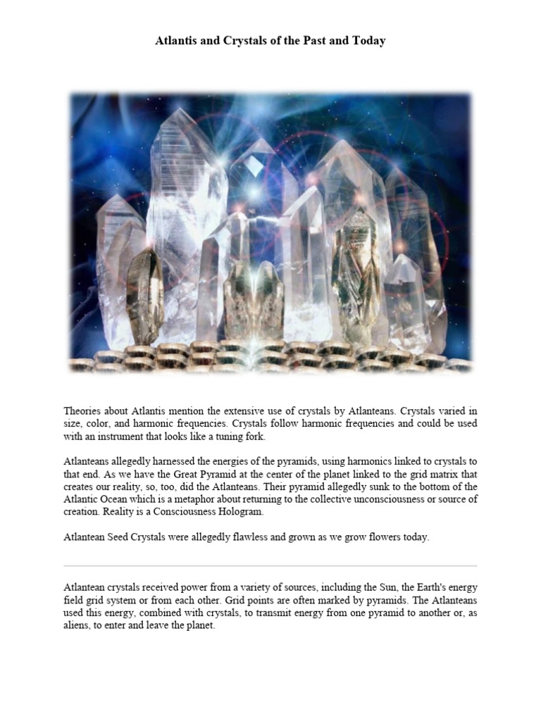Atlantis and Its Advanced Use of Crystals | PDF | Atlantis | Tsunami