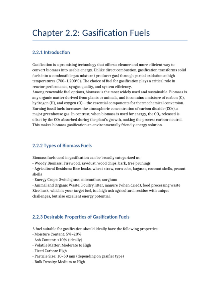 Chapter 2.2 Gasification Fuels | PDF | Gasification | Fuels