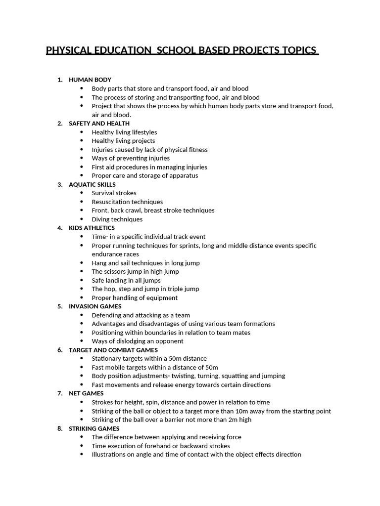 Physical Education Topics | PDF | Gymnastics | Stroke