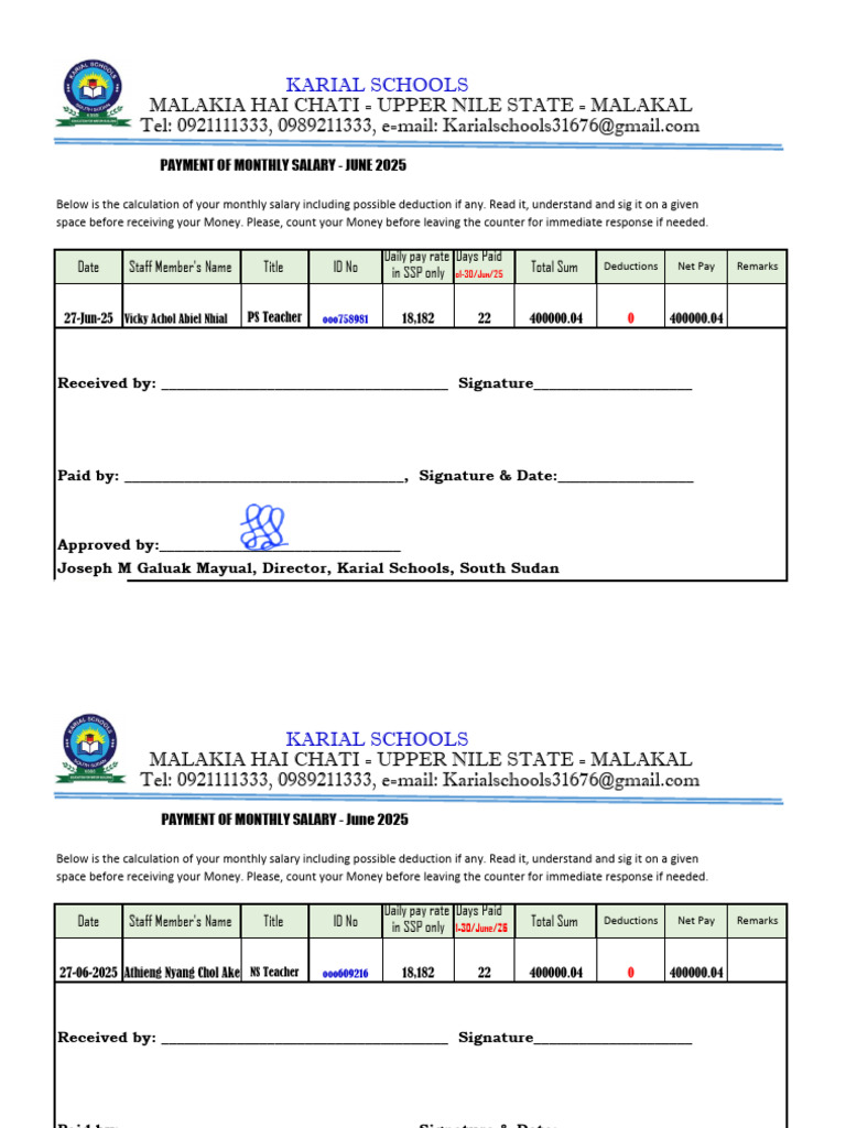 Payslip For The Month of June 2025 | PDF | Expense | Factor Income ...