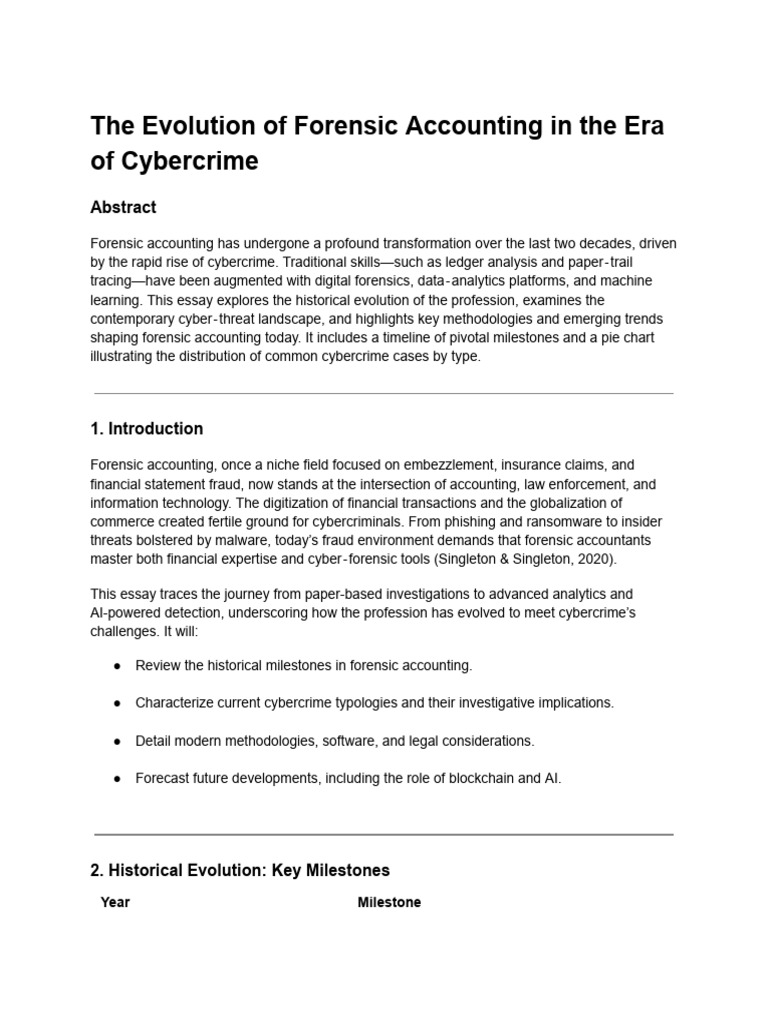 The Evolution of Forensic Accounting in The Era of Cybercrime | PDF ...