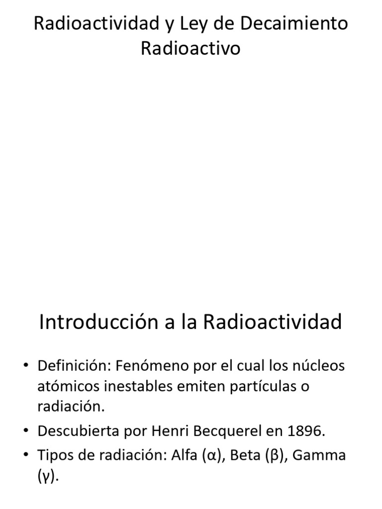 Radioactividad y Decaimiento Con Ejercicios | PDF