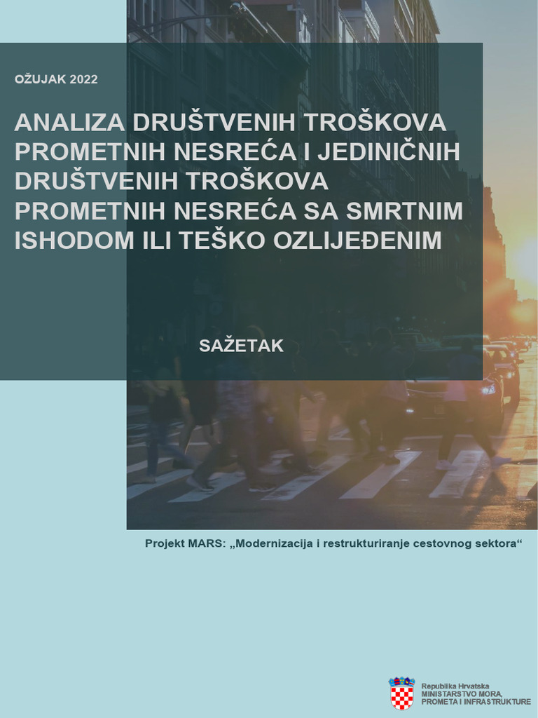 Analiza Drustvenih Troskova Prometnih Nesreca-Sazetak 31-3-22 | PDF
