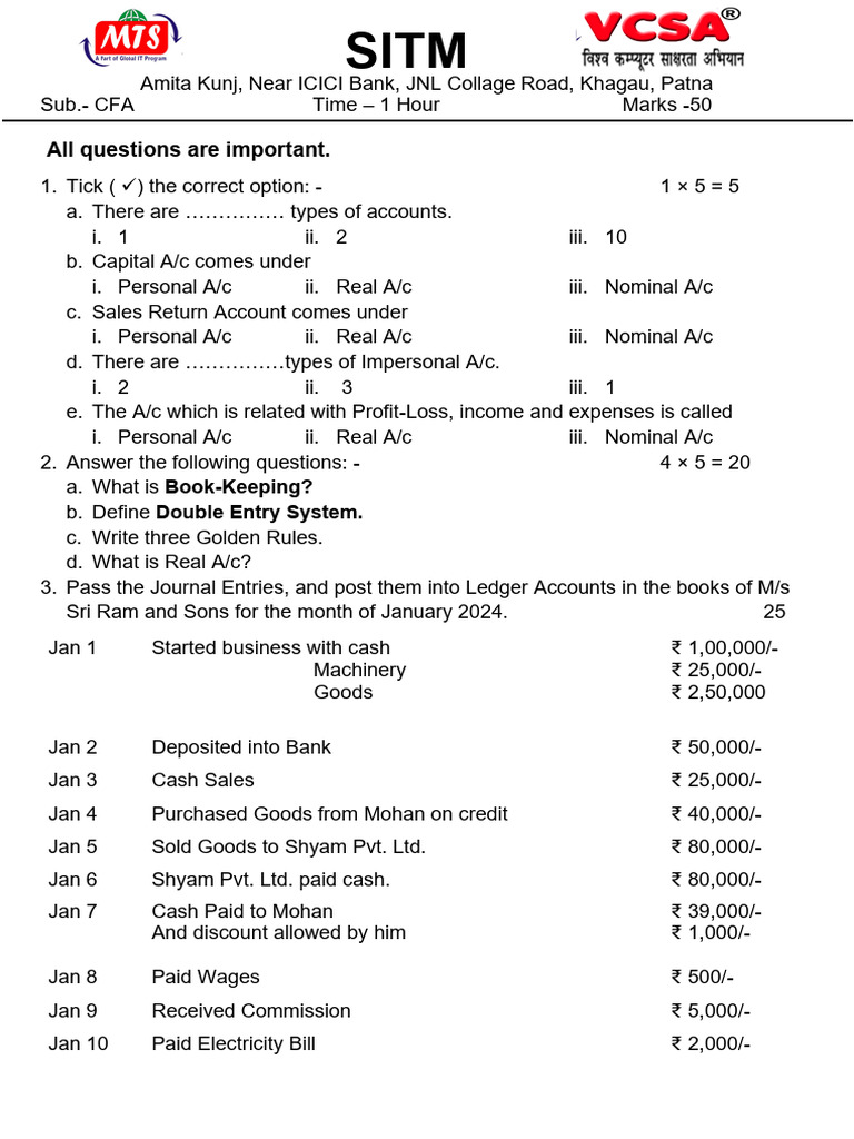 CFA Exam Practice Questions and Journal Entries | PDF
