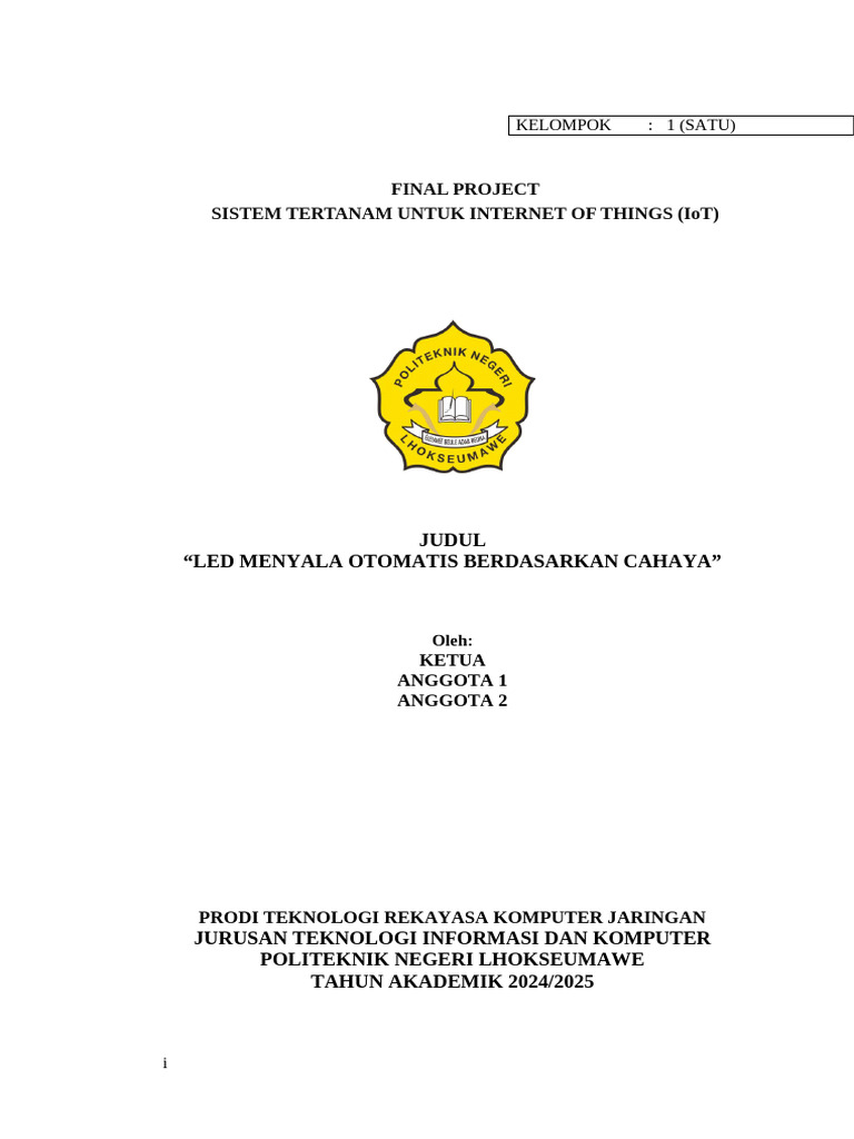 Template Usulan Judul Final Project | PDF