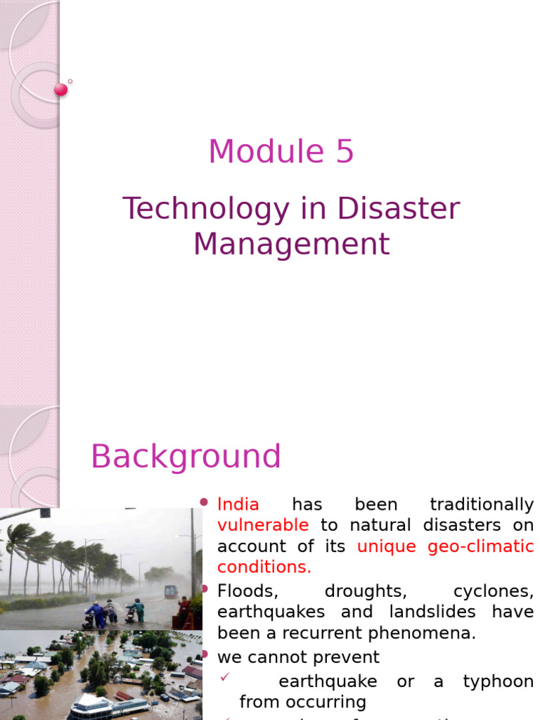 Technology in Disaster Management | PDF | Natural Disasters | Databases