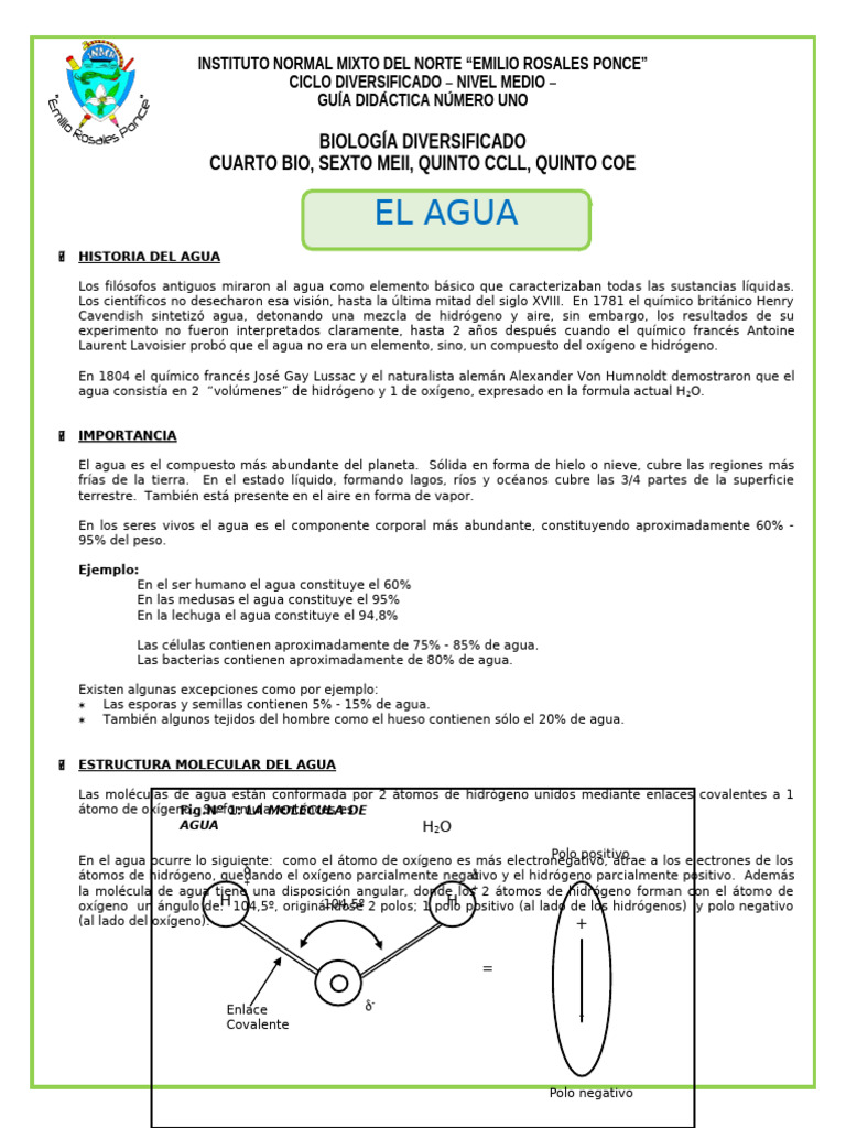 El-Agua Cuarto Bio, Sexto Meii, Quinto Bach, Quinto Coe | PDF | Propiedades del agua | Agua