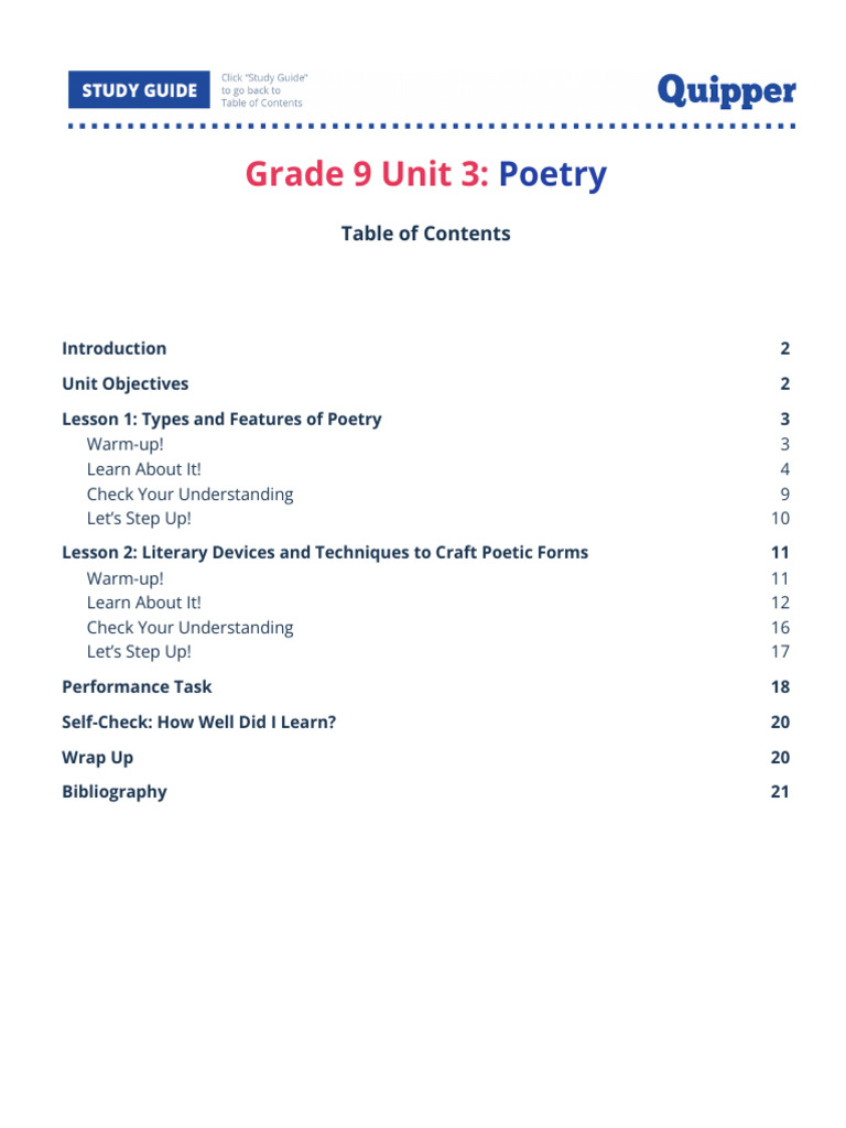 Types A.-Unit 3: Poetry-01 | PDF | Poetry | Narrative