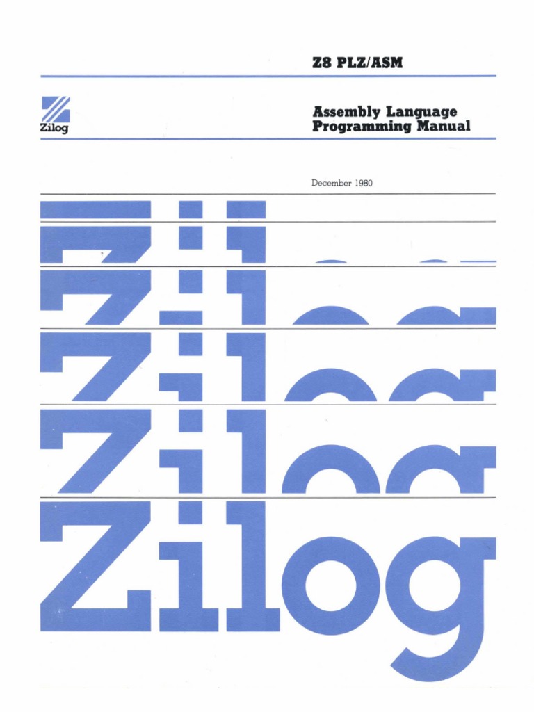 Z8 Assembly Language Programming Manual Dec80 | PDF | Assembly Language ...