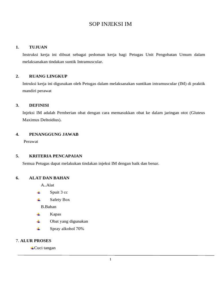 Panduan SOP Injeksi Intramuscular | PDF