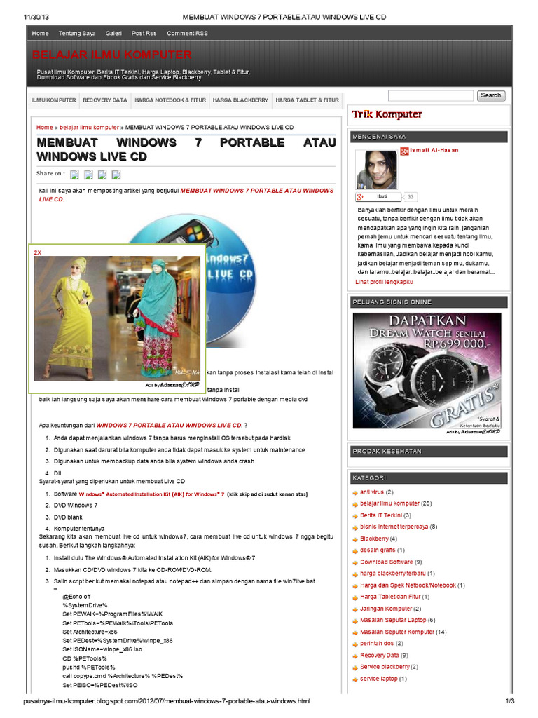 Cara Membuat Windows 7 Portable USB | PDF