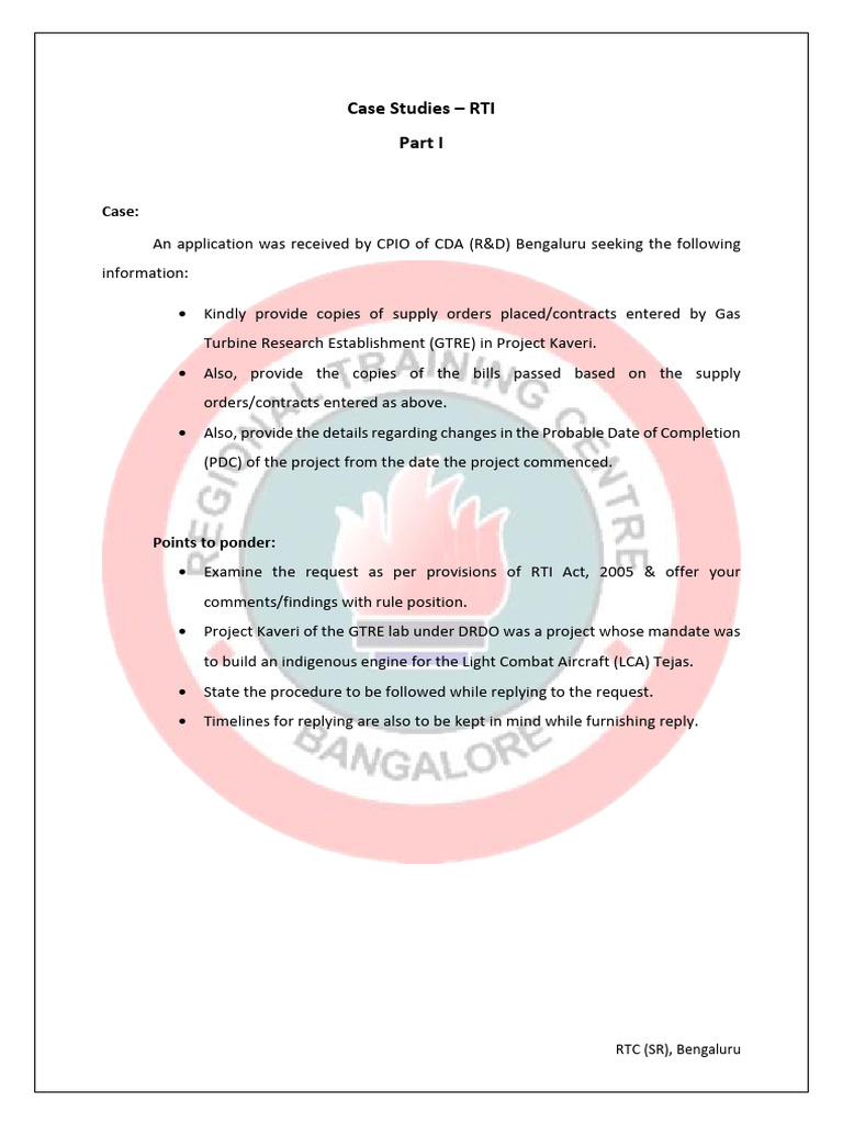 RTI Case Study: Project Kaveri Insights | PDF