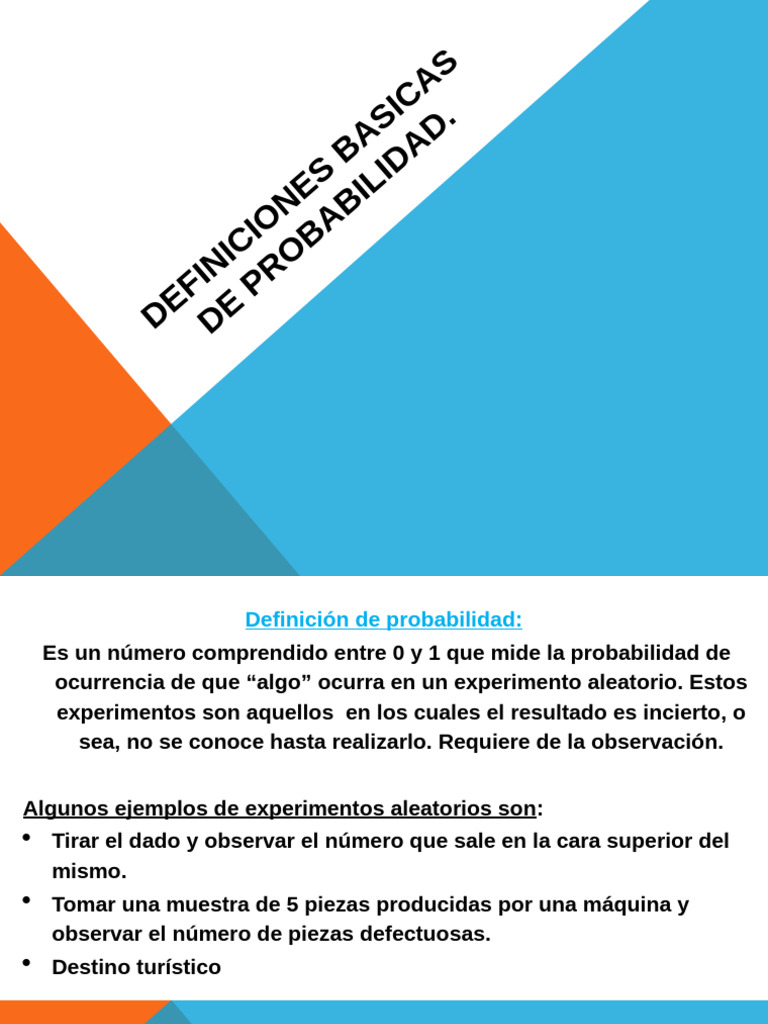 Definiciones Basicas de Probabilidad | PDF | Teoría de probabilidad ...