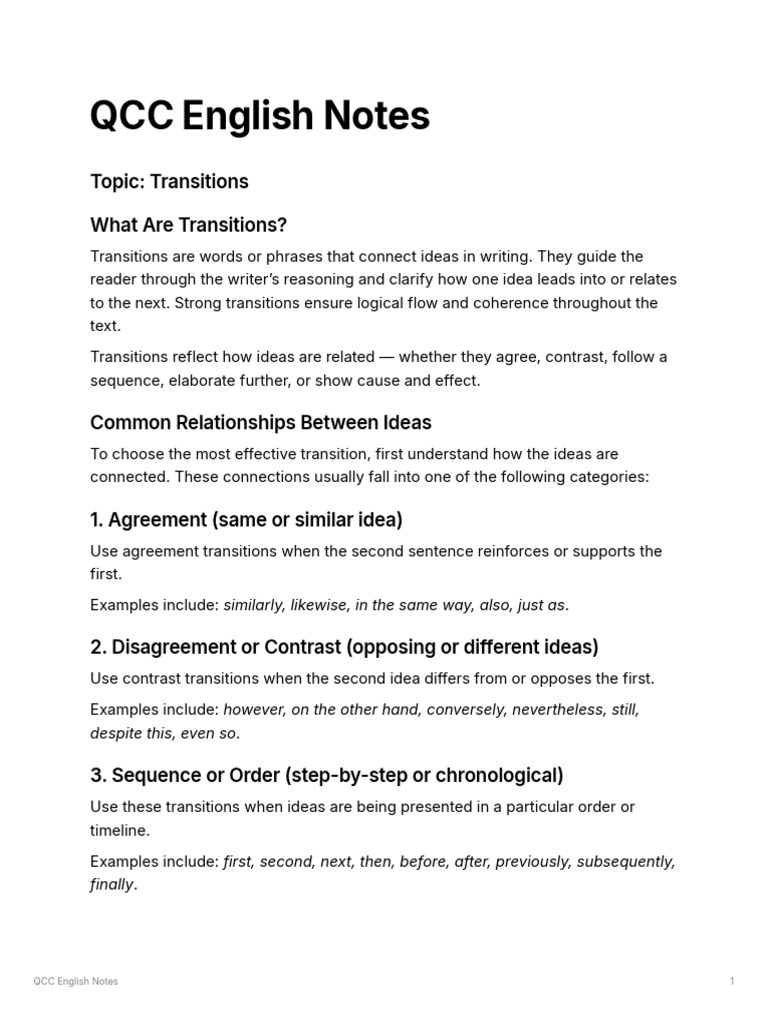 Transitions Notes - QCC - 250709 - 132359 | PDF | Gross Domestic ...