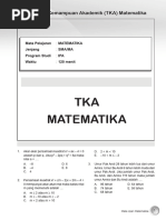 Latihan Soal Tka Matematika Sma 2025 | PDF