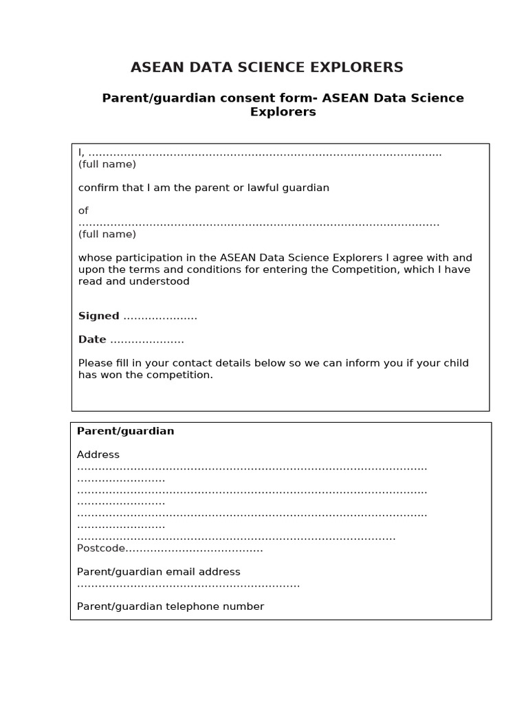ASEAN DSE Parental Consent Form | PDF