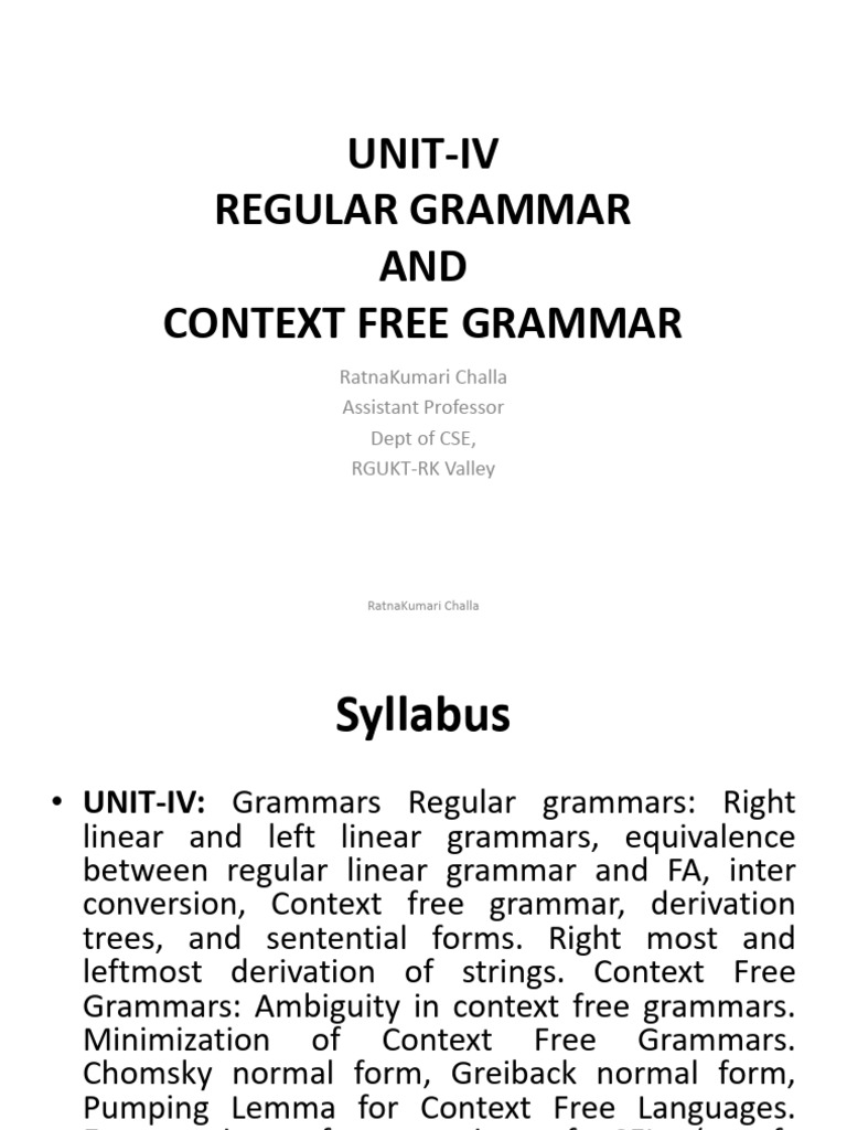 UNIT-IV PDA and CFG | PDF | Formalism (Deductive) | Metalogic