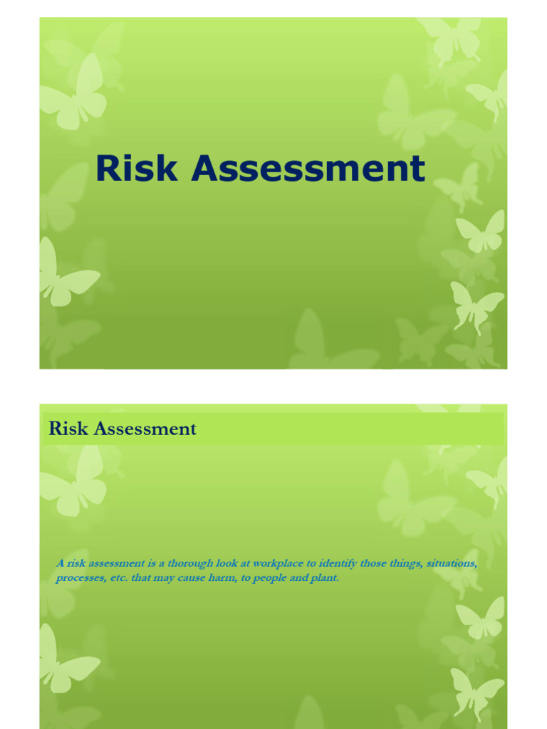Risk Assessment Presentation | PDF | Hazards | Risk