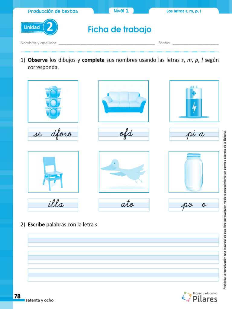 Las Letras M, P, S, L | PDF