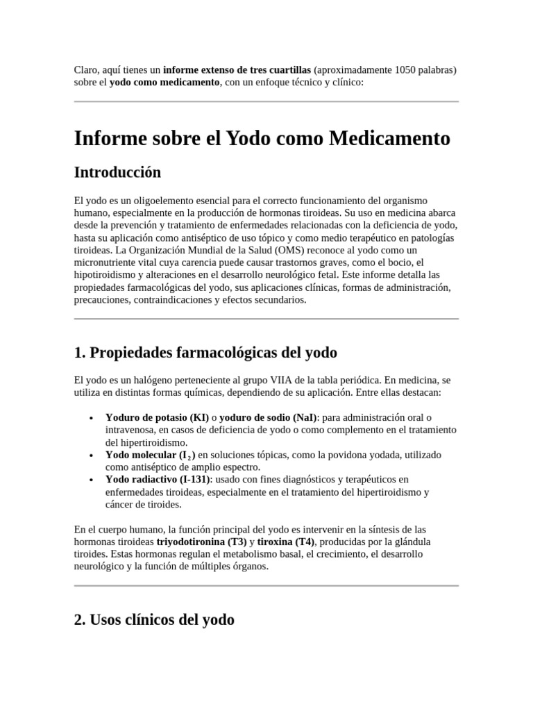 Yodo | PDF | Yodo | Hipertiroidismo