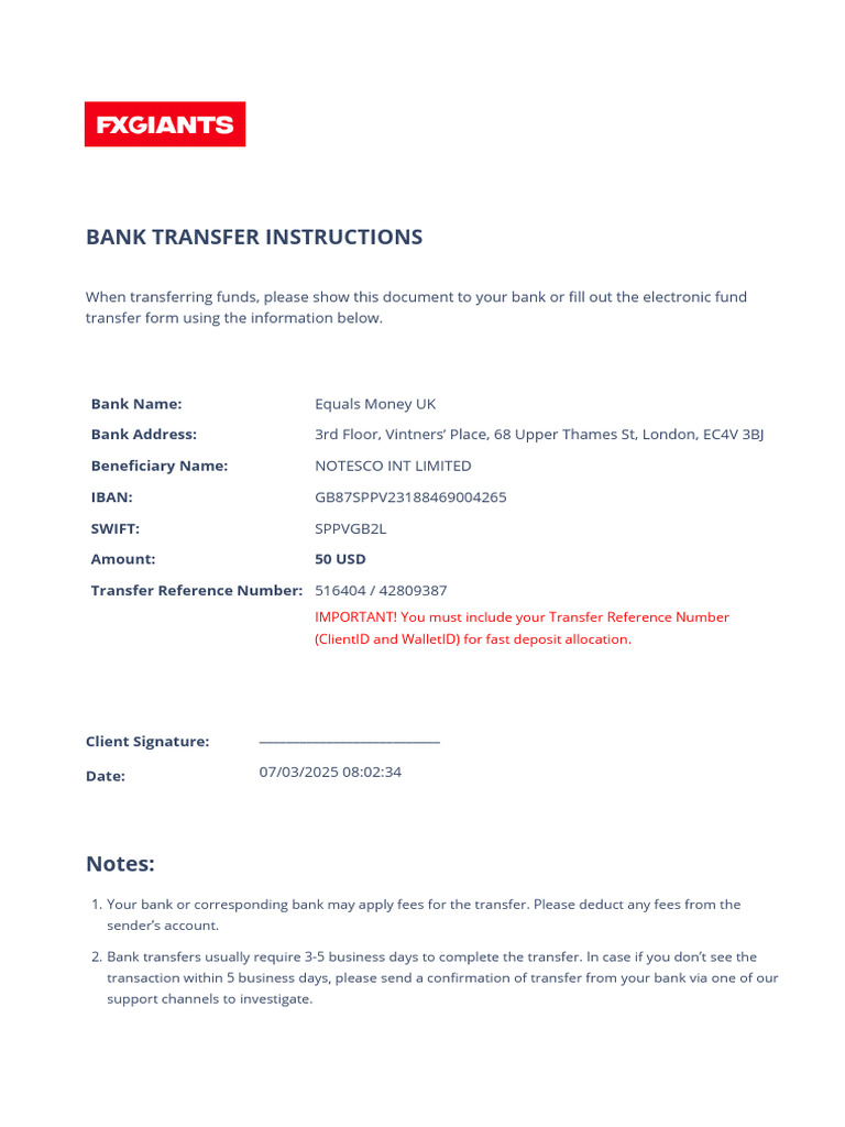 Chase Bank Transfer Instructions | PDF