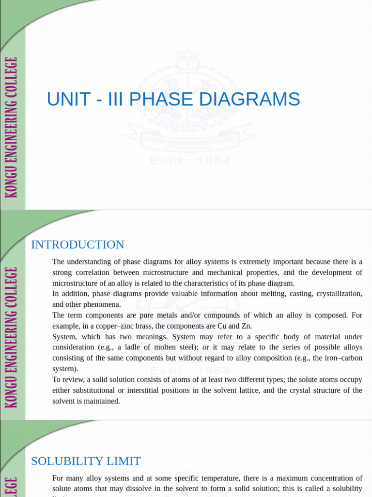 Unit-III Phase Diagrams | PDF | Phase (Matter) | Phase Diagram